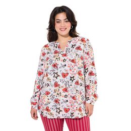 Angel of Style Tunika Damen Gr&ouml;&szlig;e XXXL pastellgelb / rot / schwarz / wei&szlig;
