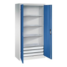 C+P Werkzeugschrank mit Schubladen Acurado, 1950x930x500mm, 7035/5010 ; C + P M&ouml;belsysteme (8921-503|S10208)