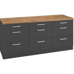 KOCHSTATION Unterschrank &raquo;KS-Kehl&laquo; Breite 180 cm grau MDF