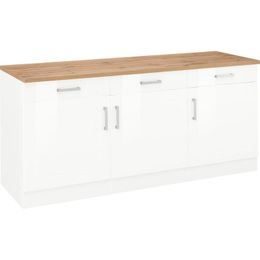 KOCHSTATION Unterschrank »KS-Tinnum« 180 cm breit, Metallgriffe, MDF Fronten, 3 Schubkästen, 3 Türen weiß