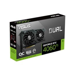 ASUS Grafikkarte »DUAL-RTX4060TI-O16G« 16 GB GDDR6 schwarz Das Axial-Tech-Lüfterdesign hat eine kleinere Lüfternabe, um den Luftstrom durch das...