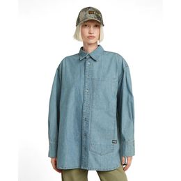 G-Star Raw G-star Button Up Shirt 'Long Pocket' Damen Gr&ouml;&szlig;e XXXS blue denim