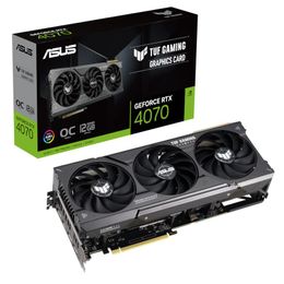 ASUS Grafikkarte &raquo;TUF-RTX4070-O12G-GAMING&laquo; 12 GB GDDR6X grau Axial-Tech-L&uuml;fter f&uuml;r 21% mehr Luftstrom