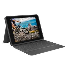 Logitech iPad-Tastatur »Rugged Folio (7th and 8th generation)- FRA - CENTRAL« () grau Auslaufsichere und schmutzabweisende Tasten