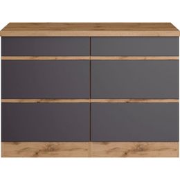 KOCHSTATION Unterschrank »KS-Riesa« Breite 120 cm, MDF-Fronten Matt grau