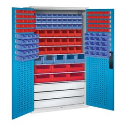 C+P Magazinschrank Serie 13, 1950x1100x535mm, 7035/5012 ; C + P M&ouml;belsysteme (130276-64|S10073)