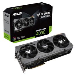 ASUS Grafikkarte »TUF-RTX4090-O24G-GAMING« 24 GB GDDR6X grau Axial-Tech-Lüfter liefern einen bis zu 23% höheren Luftstrom