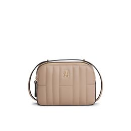 Tommy Hilfiger Umhängetasche »TH FEMININE CONV CAMERA BAG«, Damen Schultertasche, Minibag im trendigen Stepp-Design beige