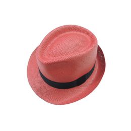 Chaplino Stroh-Trilby Damen Gr&ouml;&szlig;e 57/58 rot