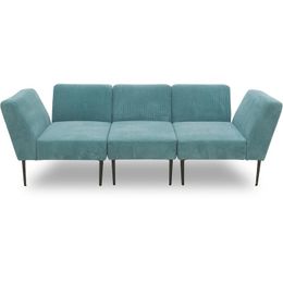 DOMO collection Sofa-Eckelement »700010 Lieferzeit nur 2 Wochen, auch einzeln stellbar« Modul - als Ecke oder Abschluss einsetzbar, Cord-Bezug türkis