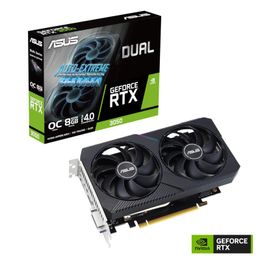 ASUS Grafikkarte »DUAL-RTX3050-O8G-V2« 8 GB GDDR6 schwarz Das Axial-Tech-Lüfterdesign hat eine kleinere Nabe, die längere Flügel ermöglicht, und...
