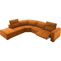 Egoitaliano Ecksofa »Sauvanne, Designsofa der Extraklasse, elegant und bequem« wahlweise mit elektrischer Relaxfunktion, Kopfteilverstellung cognac