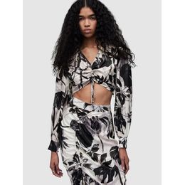 AllSaints Bluse 'CARLA' Damen Größe S grau / schwarz / weiß