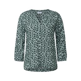 Cecil Print-Bluse mit Glitzer Damen Gr&ouml;&szlig;e M dunkelgr&uuml;n