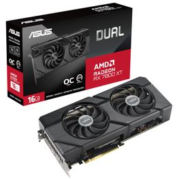 ASUS Grafikkarte &raquo;DUAL-RX7800XT-O16G&laquo; 16 GB GDDR6 schwarz Die GPU Tweak III Software bietet intuitive Leistungsoptimierung, Temperaturregelung und...