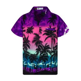 King Kameha Shirt 'Beach Eclectic' male Purple size L