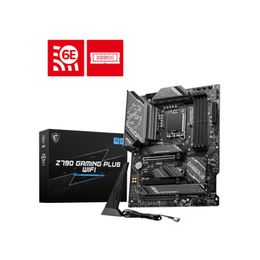 MSI Mainboard &raquo;Z790 GAMING PLUS WIFI&laquo; Grau-Schwarz Blitzschnelles Spielerlebnis: PCIe 5.0 Steckplatz, Lightning Gen 4 x4 M.2 mit M.2 Shield Frozr,...