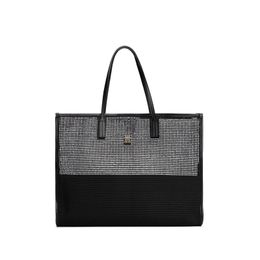 Tommy Hilfiger Tragetasche »TH CITY SUMMER TOTE WOVEN«, Damen Umhängetasche, Schultertasche mit TH-Logoemblem schwarz