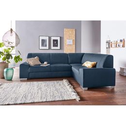 DOMO collection Ecksofa »Anzio in kubischer Formensprache, flache Armlehnen, L-Form« Wahlweise mit Bettfunktion und Federkern für hohen Sitzkomfort...