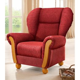 Home Affaire Sessel &raquo;Milano, bequemer Ohrensessel im Landhaus-Stil&laquo; Hochlehnsessel rot Chenille (70% Polyacryl, 30% Polyester);Chenille (70% Polyacryl