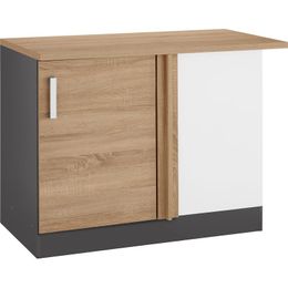 KOCHSTATION Eckunterschrank &raquo;KS-Gera&laquo; Stellbreite 110 cm grau Spanplatte
