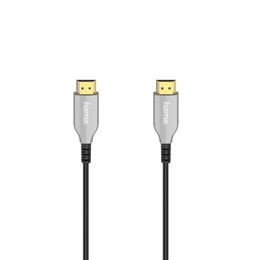 Hama HDMI-Kabel »Optisch, aktives HDMI -Kabel, Stecker - Stecker, 4K, vergoldet, 15 m« HDMI 150 cm silberfarben Kanal zur Übertragung von...
