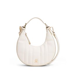 Tommy Hilfiger Schultertasche »TH FEMININE MOON CROSSOVER«, Damen Umhängetasche, Hobo, mit TH-Schmuckelement ivory