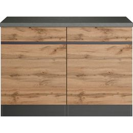 KOCHSTATION Unterschrank &raquo;KS-Riesa&laquo; Breite 120 cm, MDF-Fronten braun Holzwerkstoff