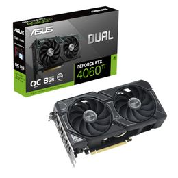 ASUS Grafikkarte »DUAL-RTX4060TI-O8G« 8 GB GDDR6 schwarz OC-Edition: Boost-Takt 2595 MHz (OC-Modus)/2565 MHz (Standardmodus)