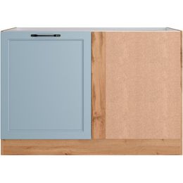 KOCHSTATION Eckunterschrank &raquo;KS-Lana&laquo; Breite 120 cm blau Holzwerkstoff, MDF