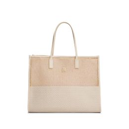 Tommy Hilfiger Tragetasche »TH CITY SUMMER TOTE WOVEN«, Damen Umhängetasche, Schultertasche mit TH-Logoemblem creme-rose