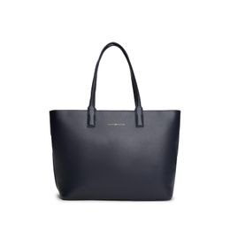 Tommy Hilfiger Tragetasche »TH LOGOTAPE TOTE«, Damen Henkeltasche, Schultertasche mit doppeltem Tragegriff dunkelblau