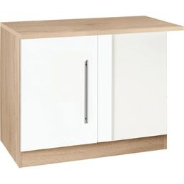 KOCHSTATION Eckunterschrank &raquo;KS-Eton&laquo; Wei&szlig; matt eiche sonoma