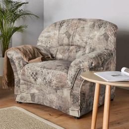 DOMO collection Sessel &raquo;Bahia belastbar bis 140kg/ Sitz&laquo; Microfaser MELROSE , mocca braun Struktur (100% Polyester);Luxus-Microfaser (100% Polyester),