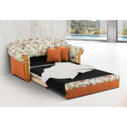 Home Affaire 2-Sitzer »Milano, Schlafsofa im Landhaus-Stil, bequem, Liegefläche 188/124cm« mit Bettfunktion terrakotta/geblümt