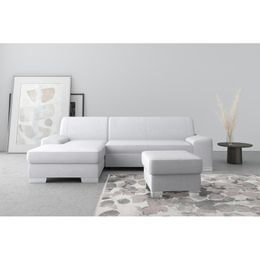 DOMO collection Ecksofa »Anzio L-Form, whlw. Bettfunktion, Federkern, hochwertig, Breite 271 cm« Mit Bettfunktion, Recamiere links, Feinstruktur,...