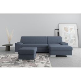 DOMO collection Ecksofa »Anzio L-Form, whlw. Bettfunktion, Federkern, hochwertig, Breite 271 cm« Ohne Bettfunktion, Recamiere rechts, Feinstruktur,...