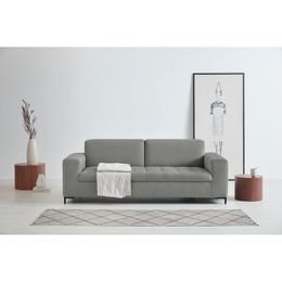 OTTO products 3-Sitzer &raquo;Grazzo, zeitlos und elegant, moderne Sitzheftung&laquo; hochwertige Stoffe aus recyceltem Material, Steppung im Sitzbereich grau 