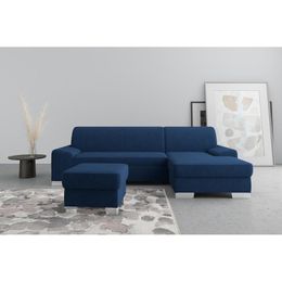 DOMO collection Ecksofa »Anzio L-Form, whlw. Bettfunktion, Federkern, hochwertig, Breite 271 cm« Mit Bettfunktion, Recamiere rechts, Samtoptik,...