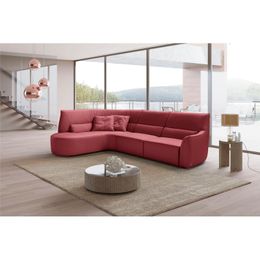 Egoitaliano Ecksofa »Puffy, extravagant & edel, Retro Designsofa, hoher Sitzkomfort, L-Form« mit Ottomane, wahlweise mit und ohne elektrischer...