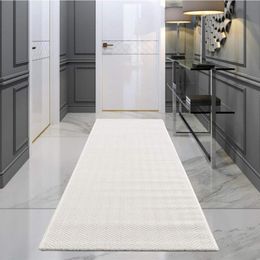 Carpet City Teppich »Friseé-Teppich FANCY805« rechteckig 12 mm Höhe Läufer, Kurzflor, Einfarbig, 3D-Optik, Zickzack Look, Wohnzimmer weiß...