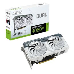 ASUS Grafikkarte »DUAL-RTX4060TI-O8G-WHITE« 8 GB GDDR6 weiß OC-Edition: Boost-Takt 2595 MHz (OC-Modus)/2565 MHz (Standardmodus)