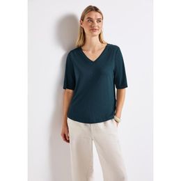 Street One Damen Street One T-Shirt &raquo;Style GERDA&laquo; mit V-Ausschnitt blau 38