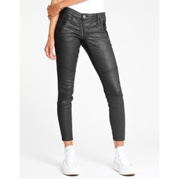 Gang Röhrenhose »Hosen Coated 94NELE BIKER« leathery black 26 - Normalgrößen Normalgrößen 26 Skinny Fit Jeans mit mittlerer Leibhöhe und verkürzter...
