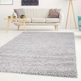 Carpet City Hochflor-Teppich &raquo;Shaggi uni 500&laquo; rechteckig 30 mm H&ouml;he L&auml;ufer, Shaggy, Uni, Langflor, weich, Wohnzimmer, Schlafzimmer, Kinder grau...