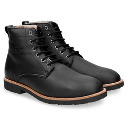 Panama Jack Winterboots, Winterstiefelette, Schnürboots, Outdoorschuh mit Kontrast-Rahmennaht schwarz 42 42 Schnürboots mit schöner Logoprägung