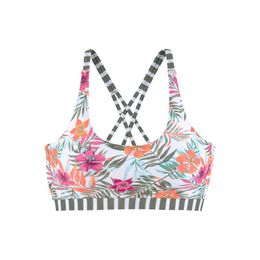 Venice Beach Bustier-Bikini-Top »Summer« mit gerkreuzten Trägern weiß bedruckt 36 - N-Gr N-Gr 36 Mix-Kini zum mixen nach Lust und Laune