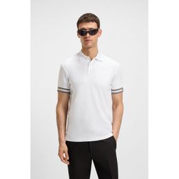 BOSS Green Poloshirt »Polo Zone« mit Piqué-Streifen und einem Logo am Ärmel White100 L L Poloshirt von BOSS Green Menswear