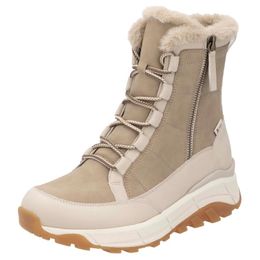 RIEKER SPORT Winterboots, Stiefelette, Profilsohle, mit TEX-Membran für den Winter braun-creme 36 36 Winterlicher Boots mit Reißverschluss und...