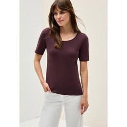 Cecil T-Shirt »Style LENA« mit klassischem Rundhalsausschnitt mulberry red M (40) M (40) T-Shirt von Cecil